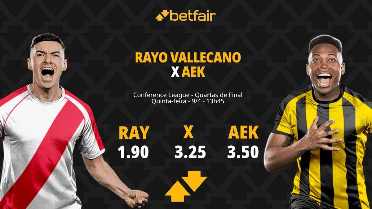Rayo Vallecano x AEK - Conference League: Dicas, Palpites, Odds ...
